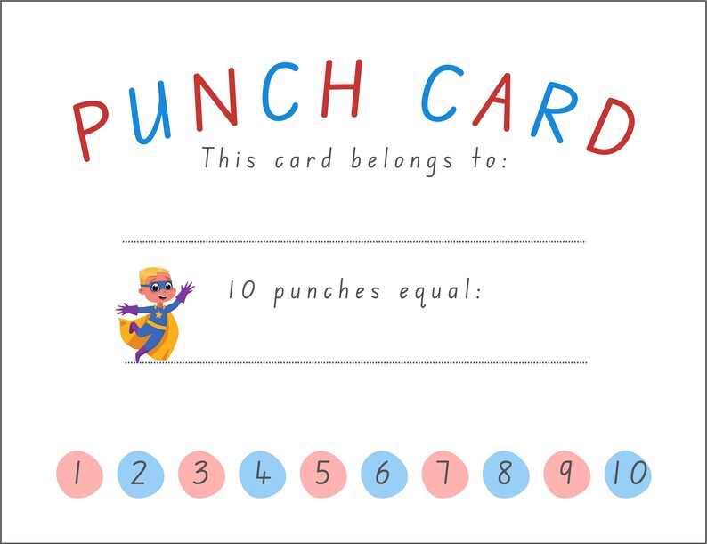 EDITABLE: 10,20,30 and 40 Hole Punch/stamp Cards in NSW & ACT ...