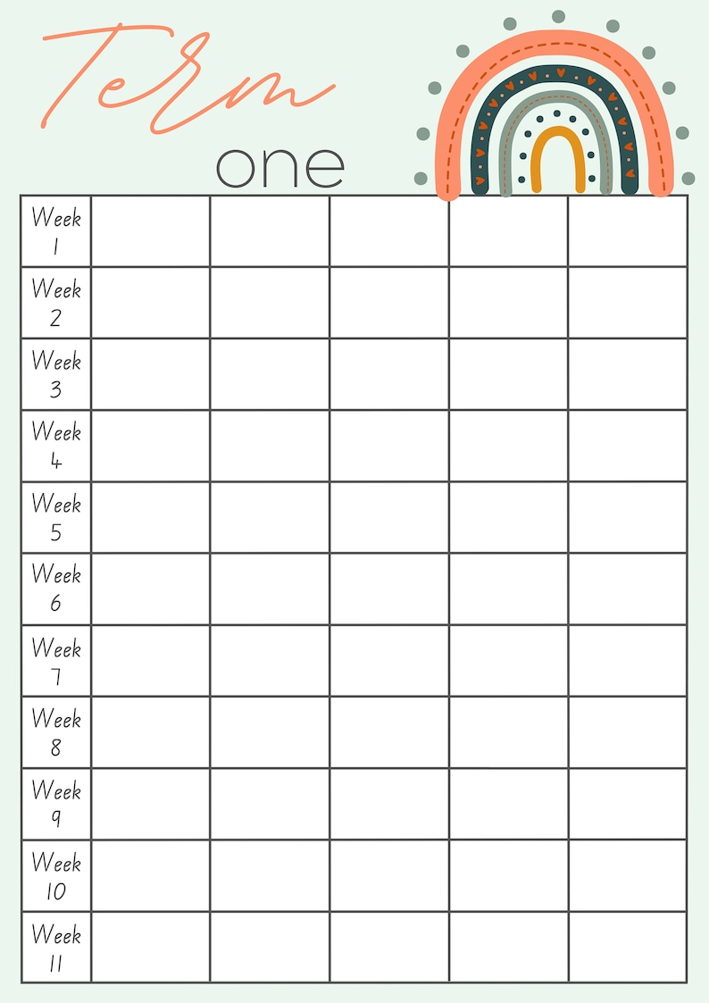 EDITABLE: Term Planner Poster for All Australian State Fonts - Peach ...