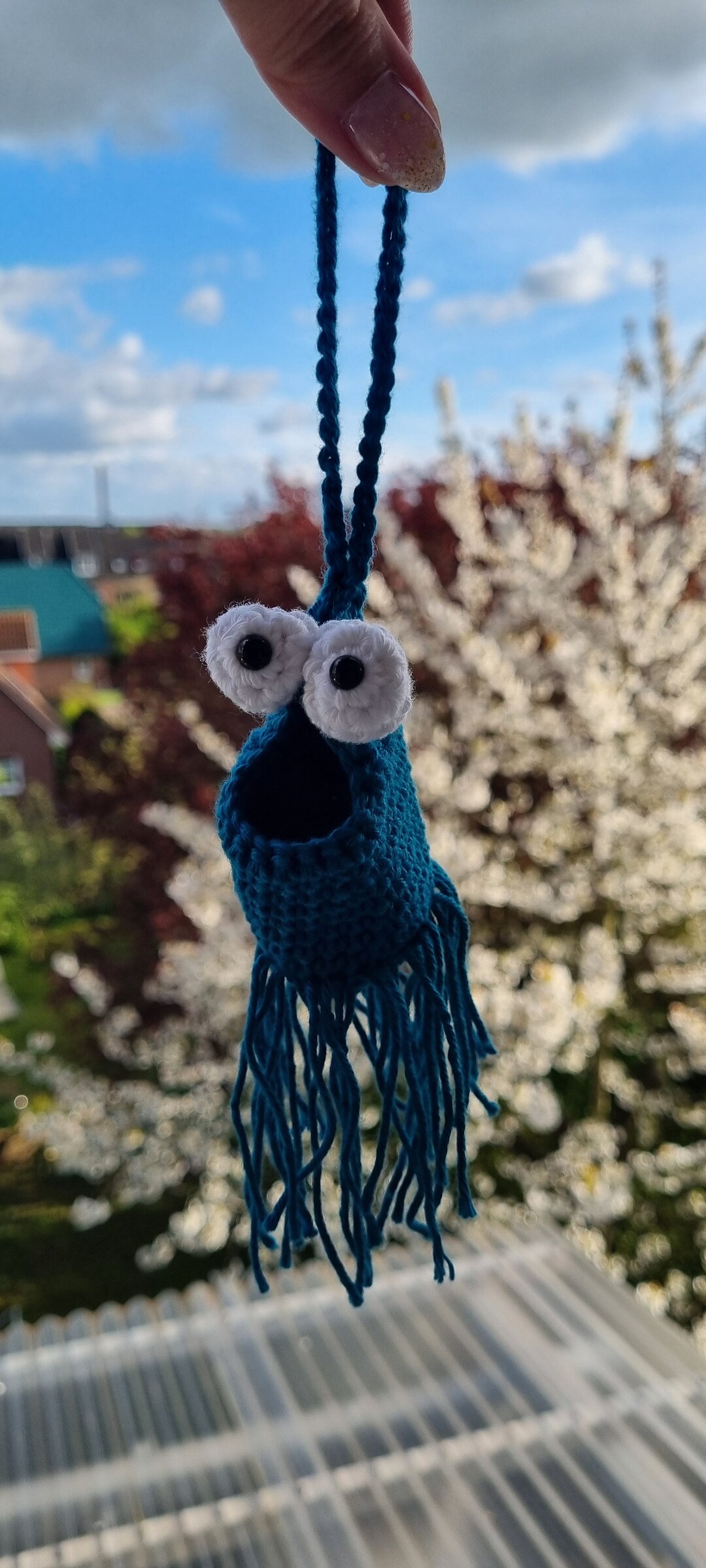 Crocheted YIP YIPS Car Pendant, Rear View Mirror Charm, Fun Storage Option for Small Things - Etsy