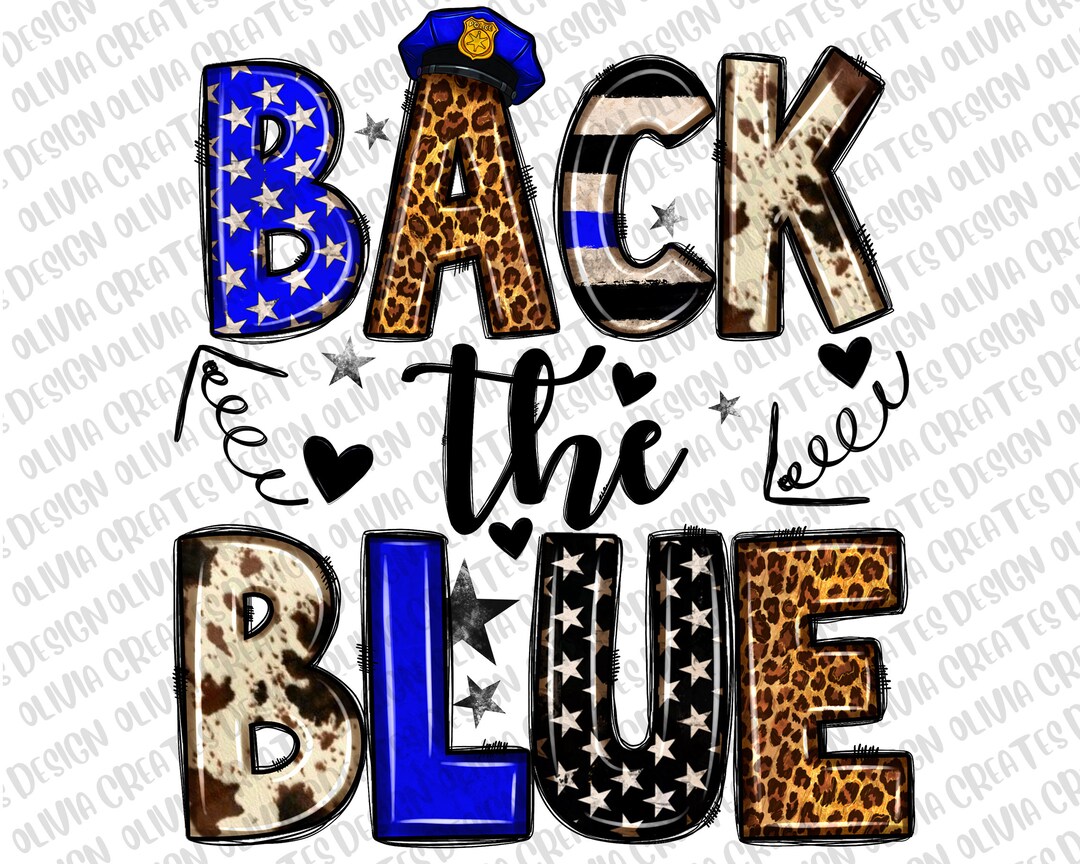 Western Back the Blue Png Sublimation Design Download USA - Etsy