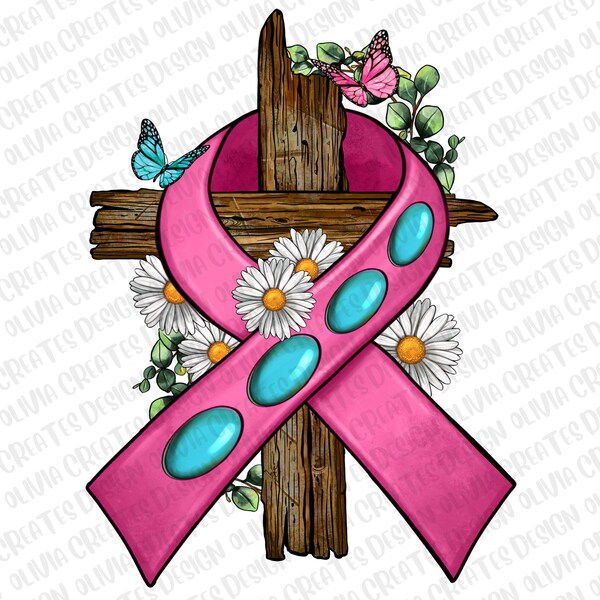 Cross With Cancer Ribbon - Etsy