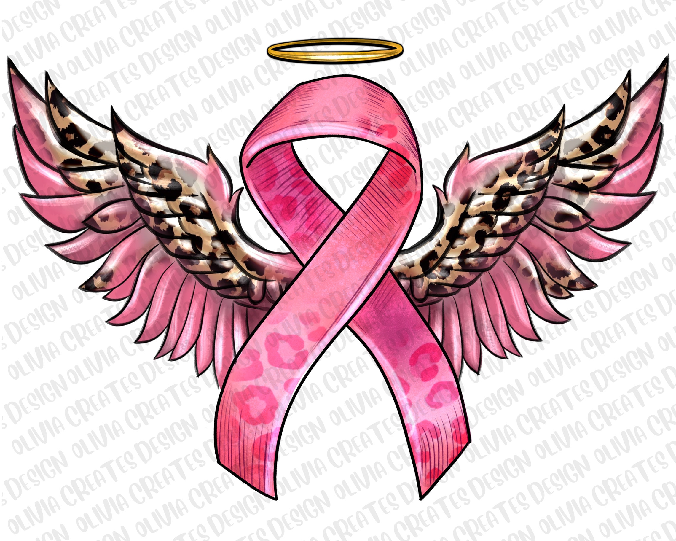 Cancer Ribbon With Wings Drawings