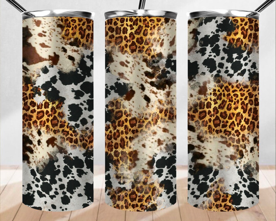 Leopard Cowhide 20oz Skinny Tumbler Png Design, Western Tumbler Png, Western Patterns Png ...