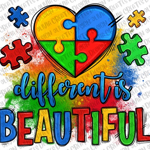 Different is Beautiful Autism Png Sublimation Design Download - Etsy
