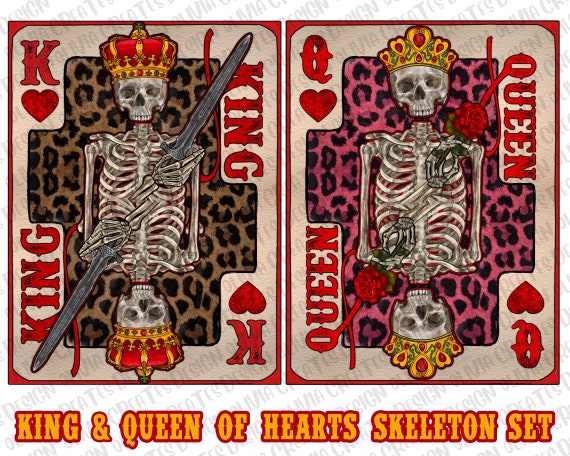 Quuen King Skeleton Card