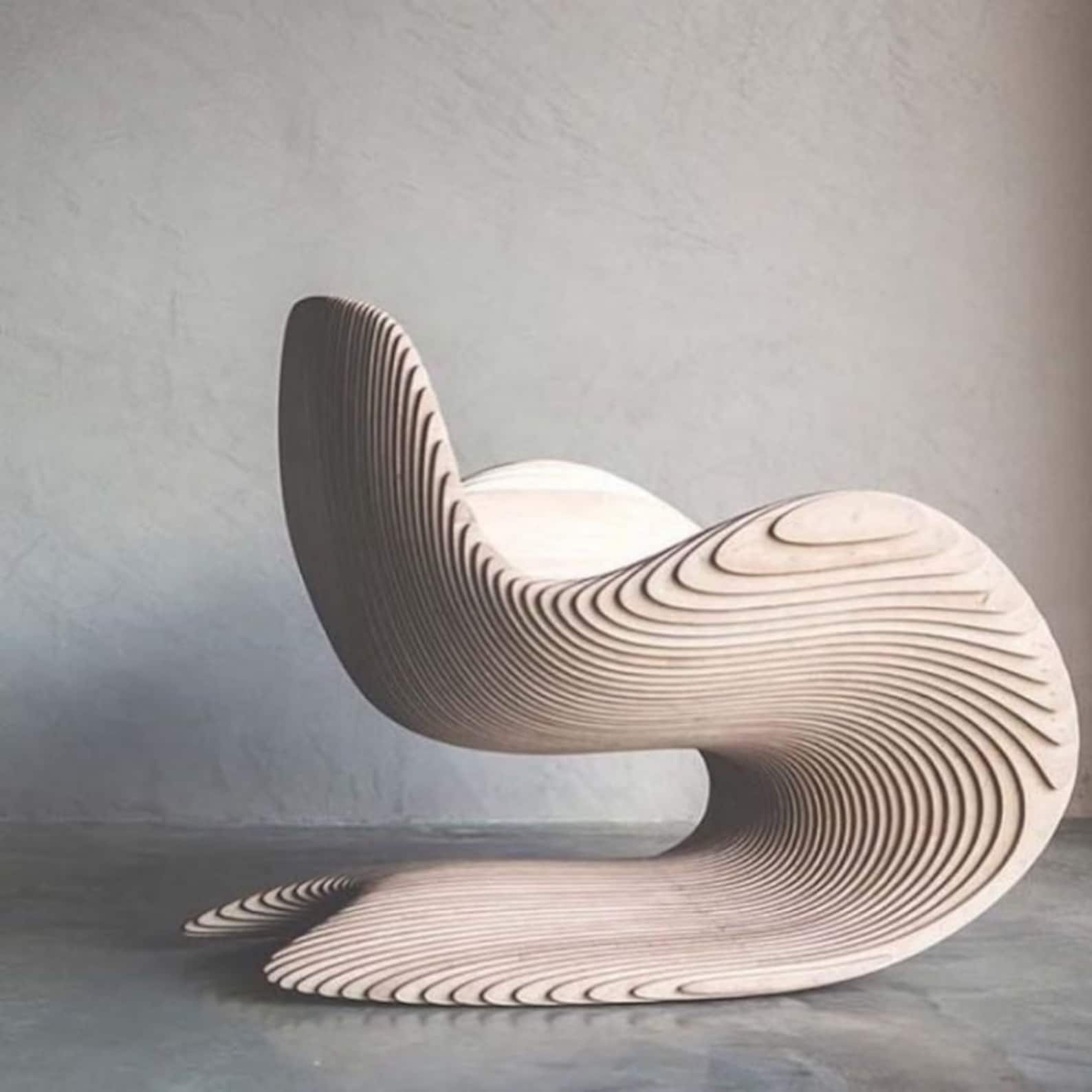 Iconic Modern Wooden Chair, Handmade Wood,natural Wood,parametric ...