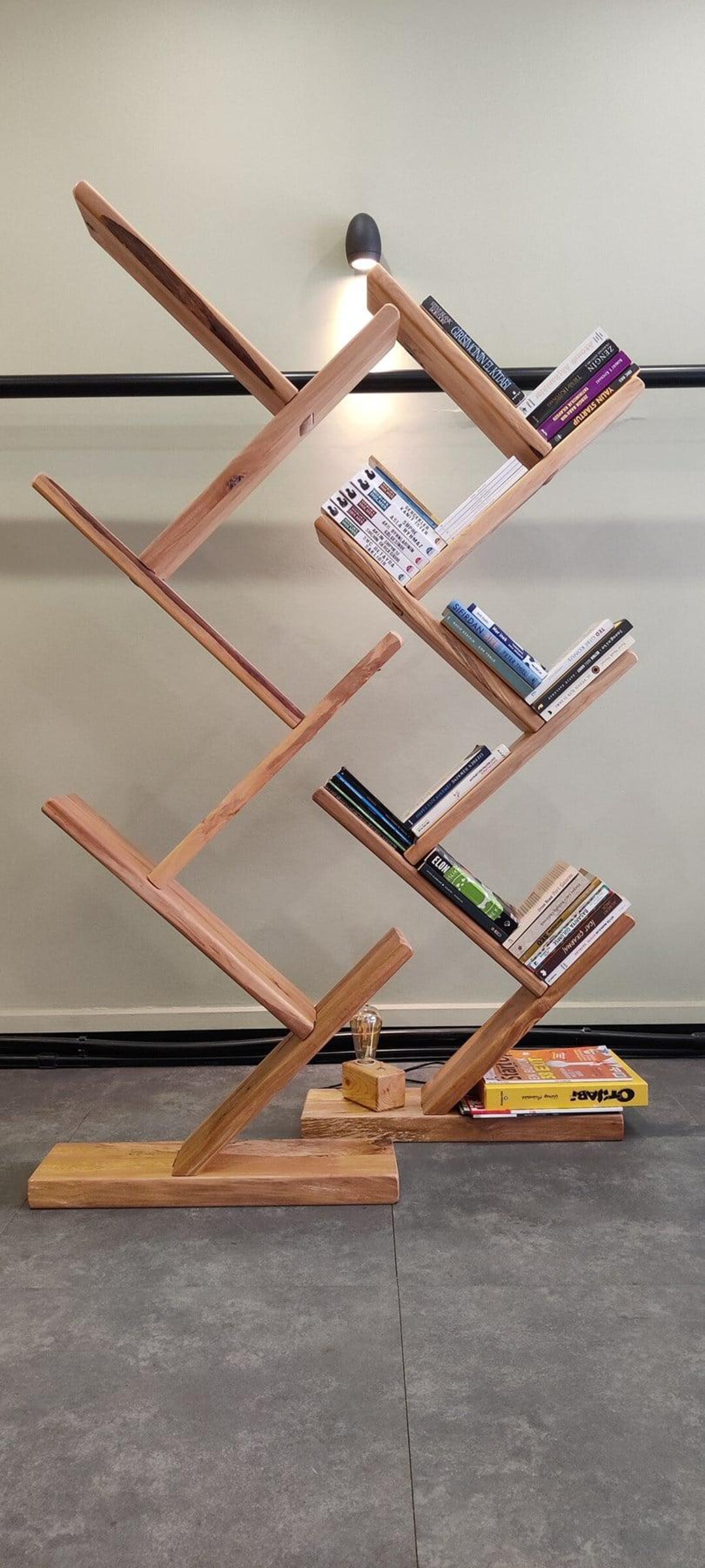 Handcrafted Solid Wood Interlocking Bookshelf | Modern Minimalist ...