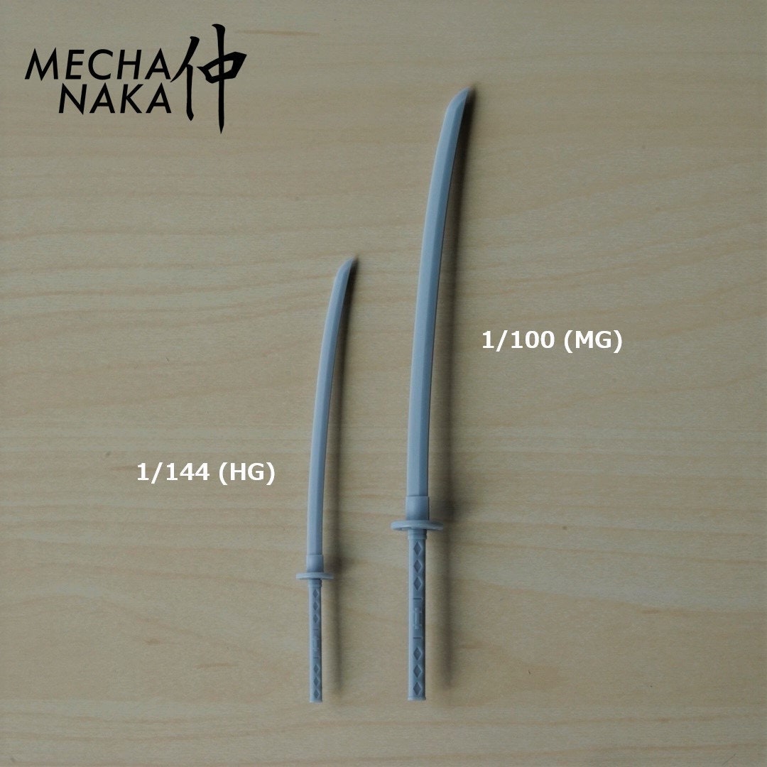 Miniature Katana (japanese Sword) for 1/144 & 1/100 Scale Mecha Model ...