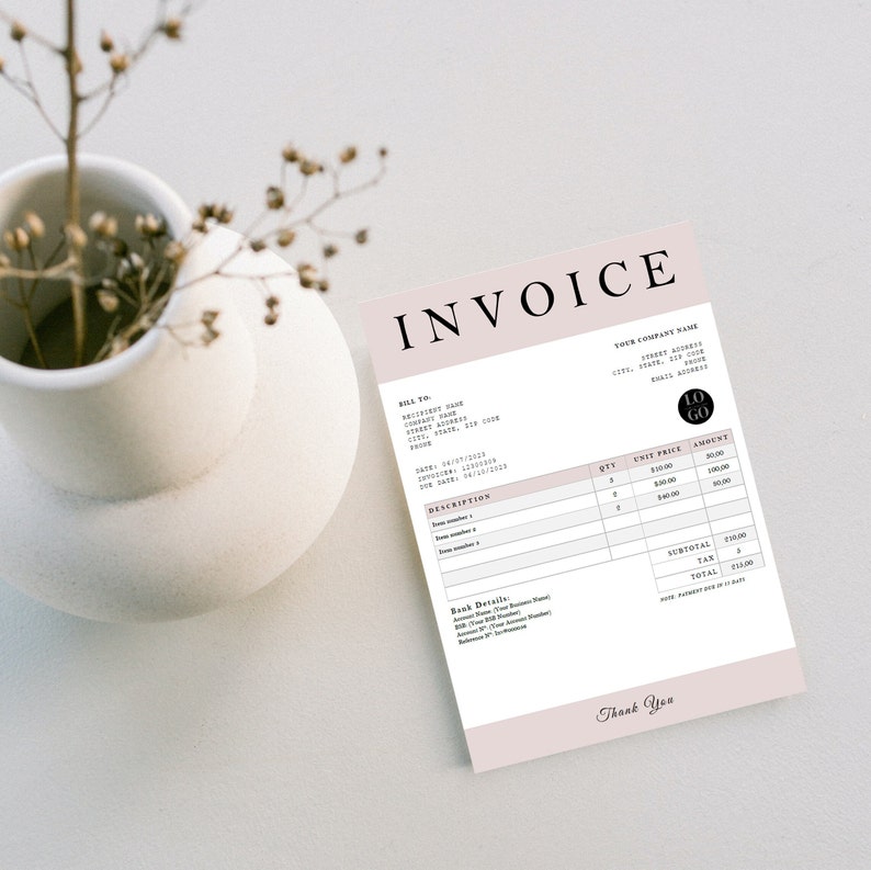 Digital Business Invoice Template - Etsy