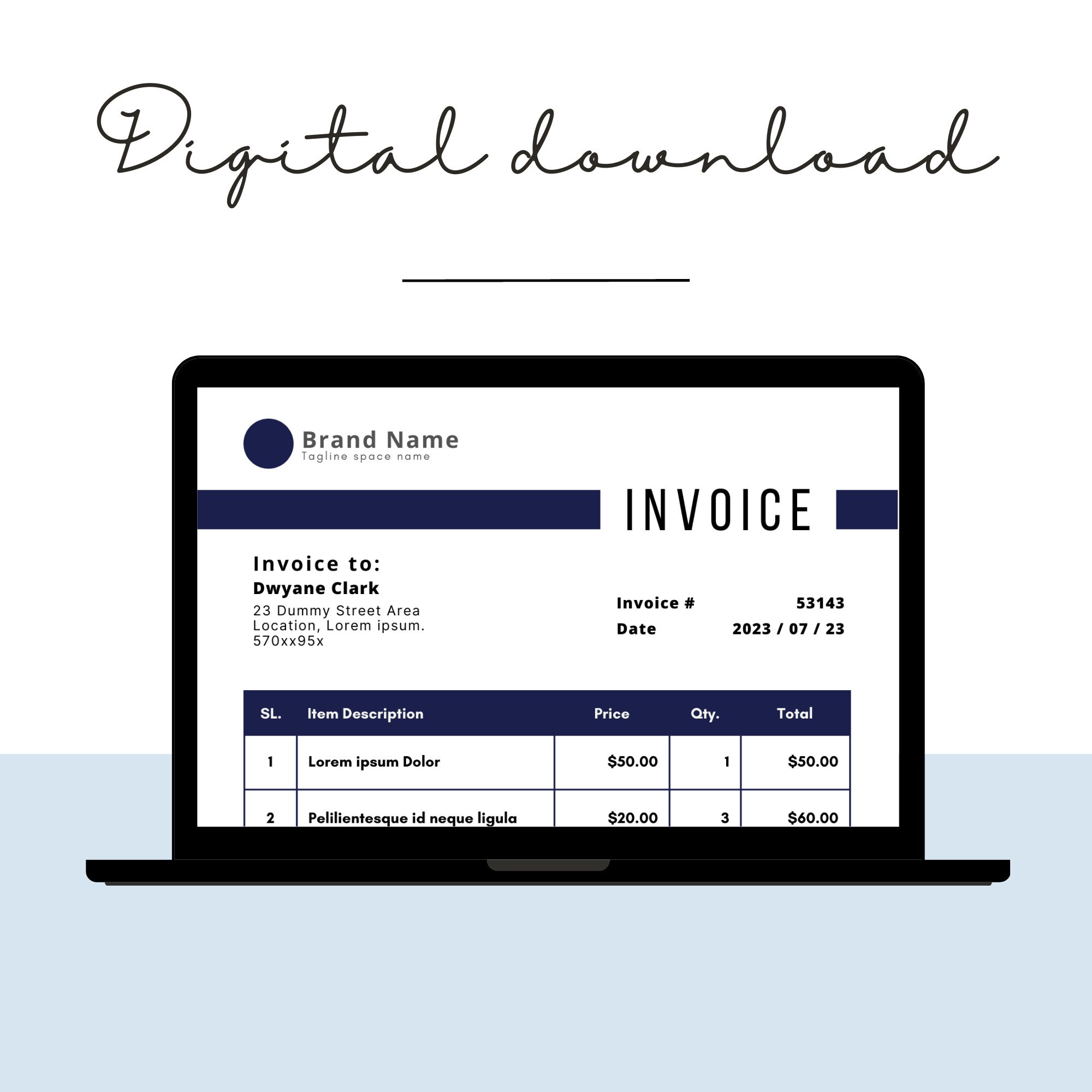 Professional Invoice Template CANVA - Etsy