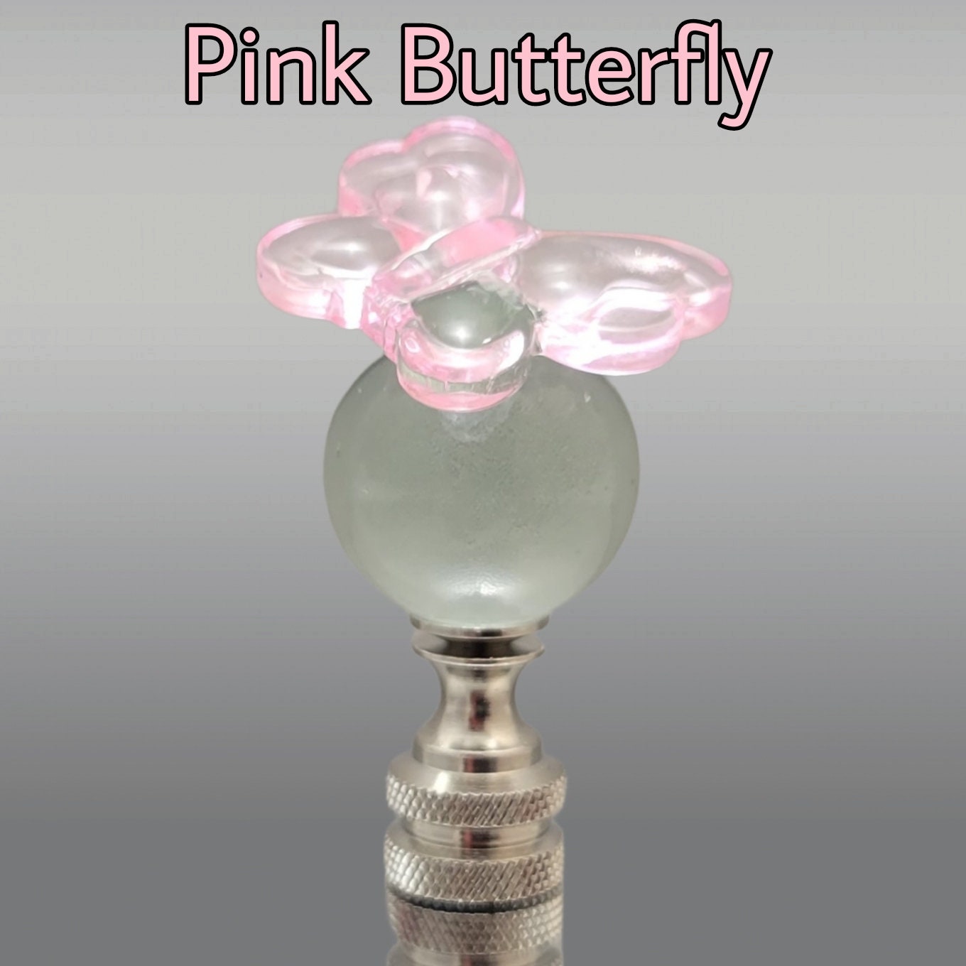 Beautiful Glass Butterfly Lamp Finials, 5 Color Choices With Nickel ...