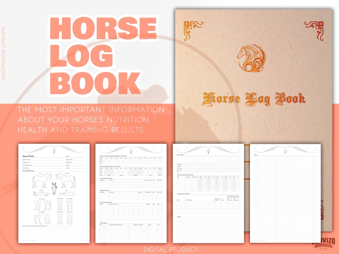 Printable Horse Records Book, Horse Stable Sheet Pack, Horse Stable ...