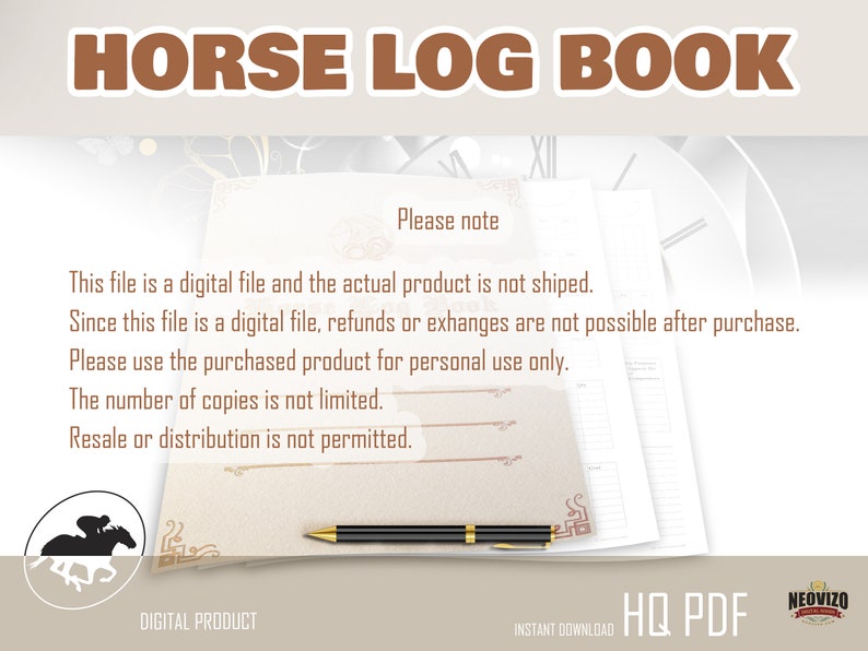 Printable Horse Records Book Horse Stable Sheet Pack Horse - Etsy