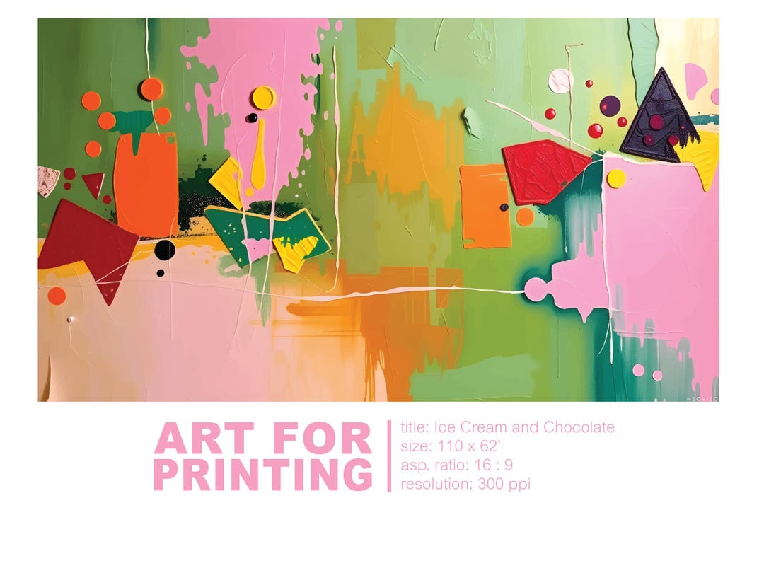 Abstract 'ice Cream and Chocolate' Wall Art Print (PDF) - Etsy