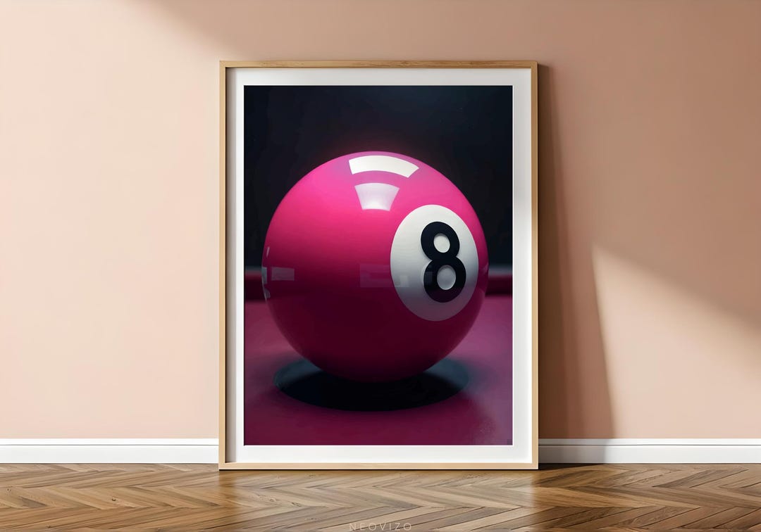 Wall Art Shiny Pink Magic 8 Ball Prints for Living Room, Pool Ball ...