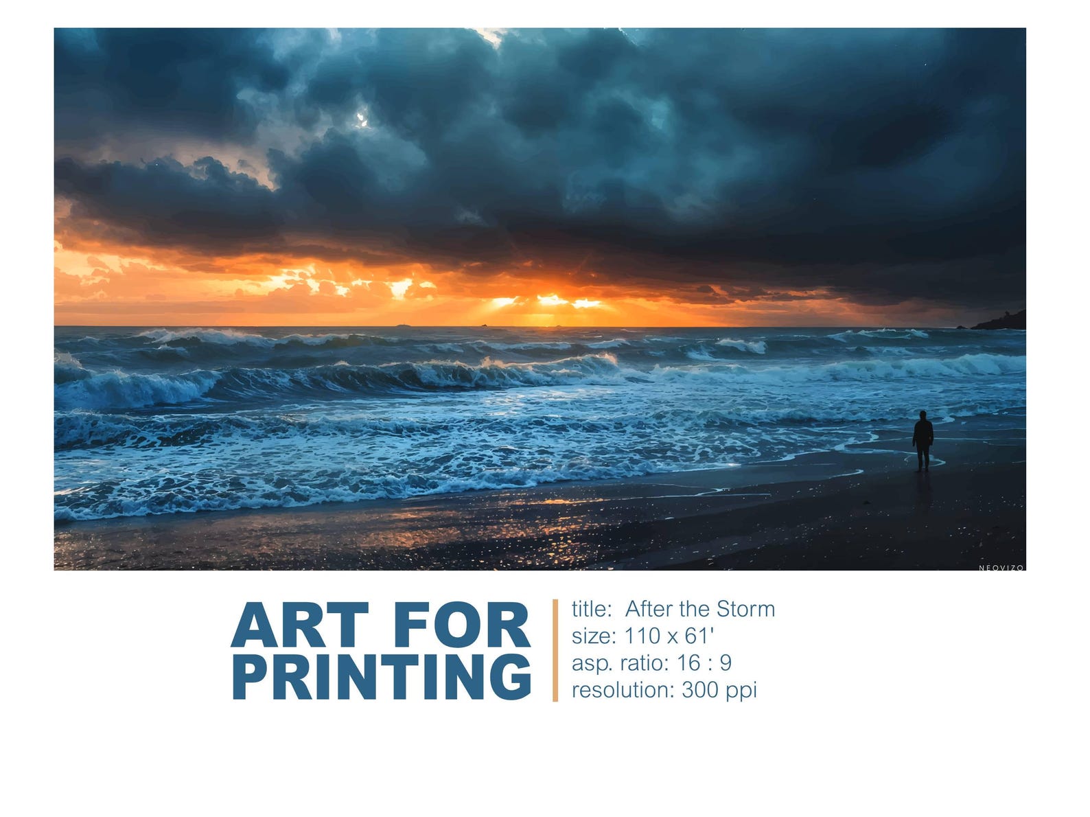 Sunset at the Beach Golden Hour, Sea Art Print Bedroom Wall Decor ...