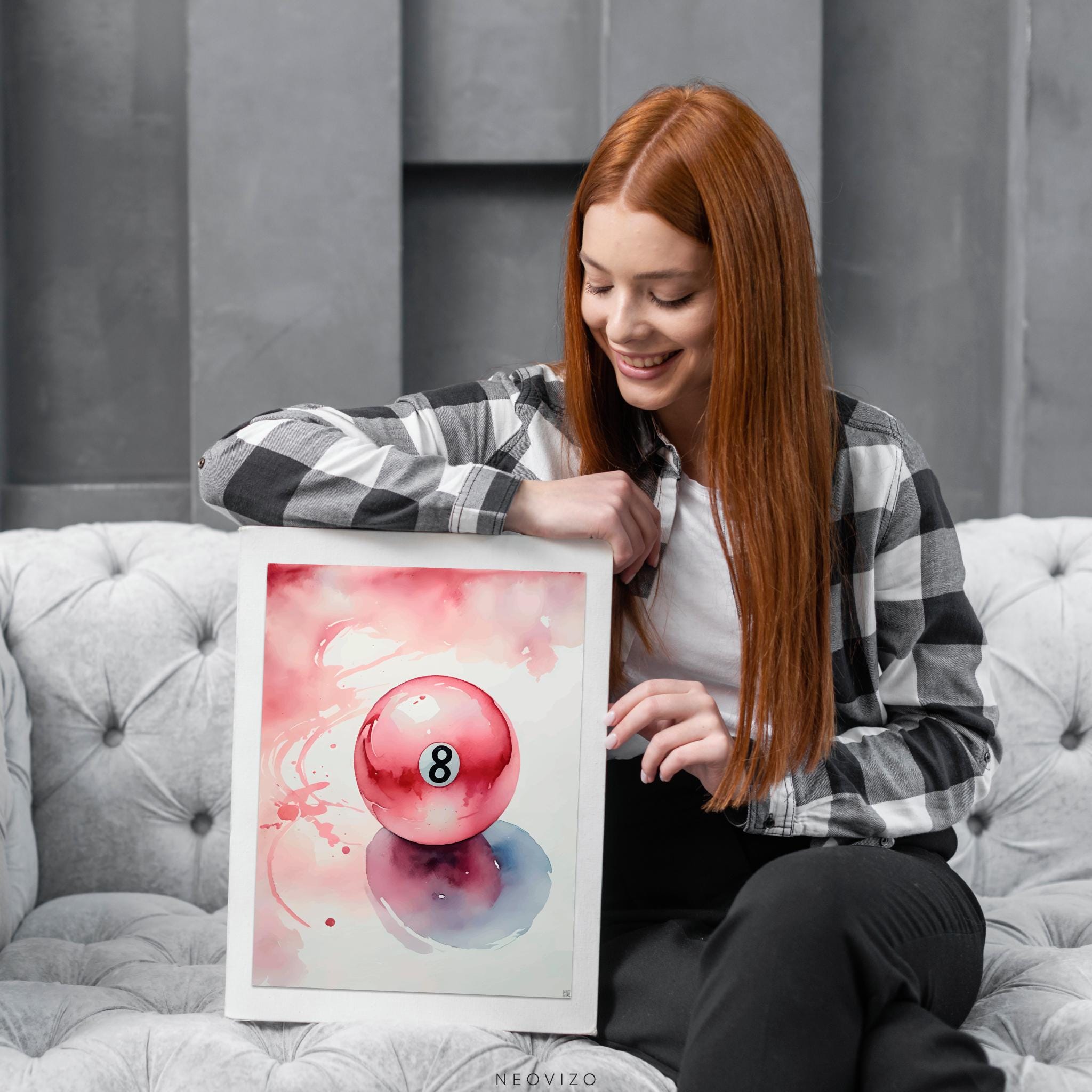 Wall Art A Pink Vintage Magic 8 Ball in Watercolors Prints for Living ...