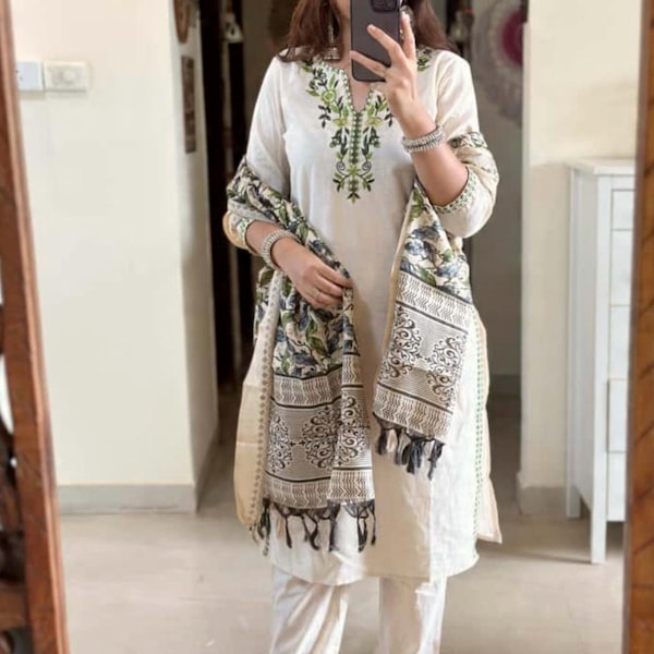 Thread Work Salwar Suit - Etsy
