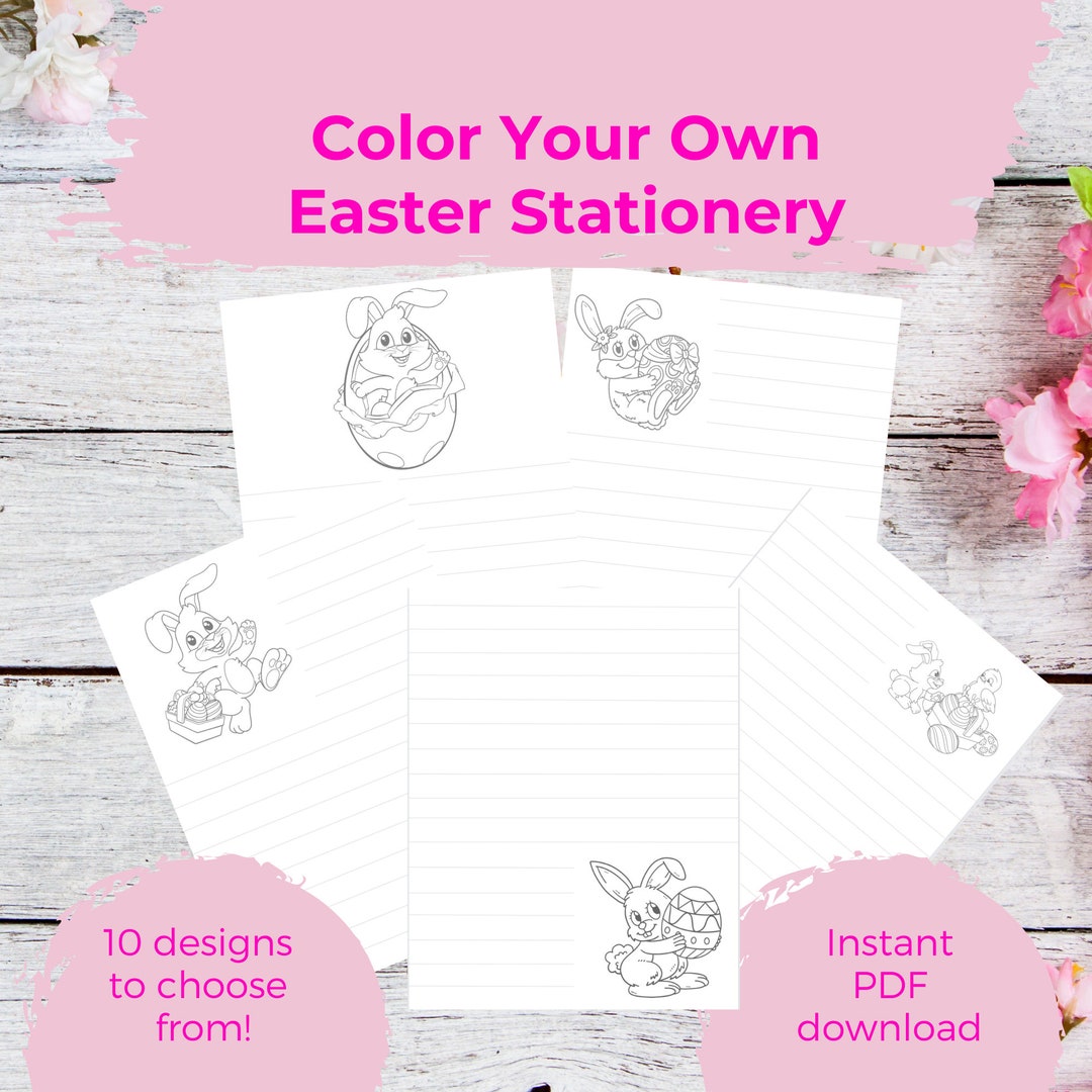 Easter Coloring Pages | Color Your Own Easter Stationery | Easter ...