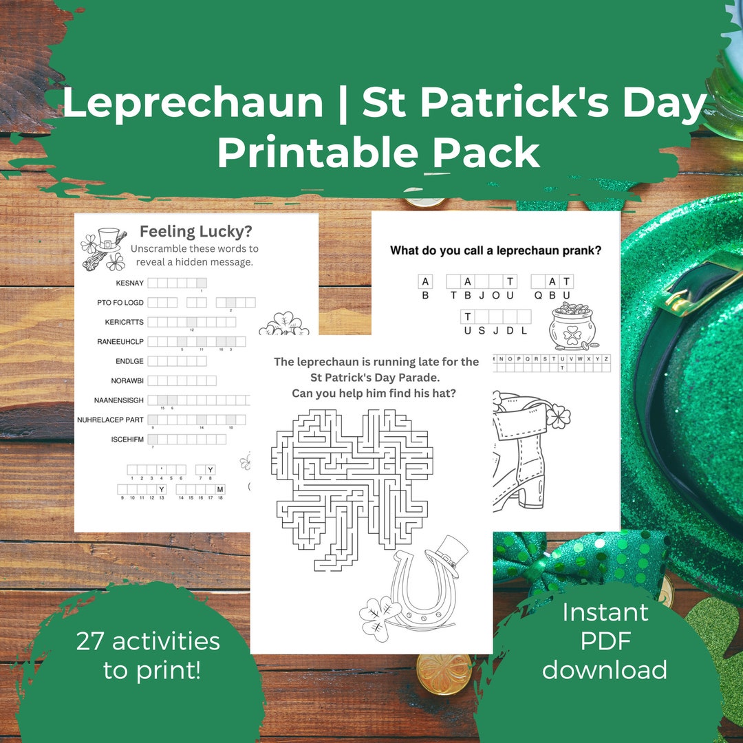 Printable Leprechaun & St Patrick's Day Activity Bundle | Mazes ...