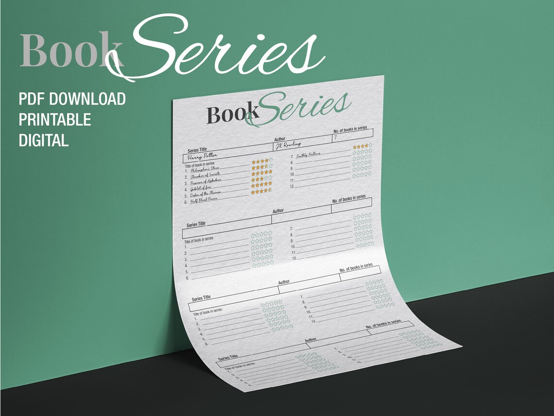 Book Series Tracker List Printable Digital, Reading List, Book Tracker ...