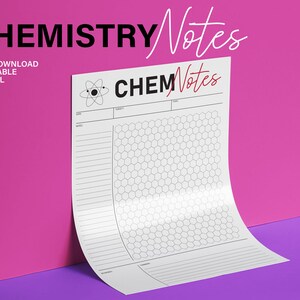 Chemistry Note Paper, Printable Chemistry Note Paper, Digital Chemistry ...