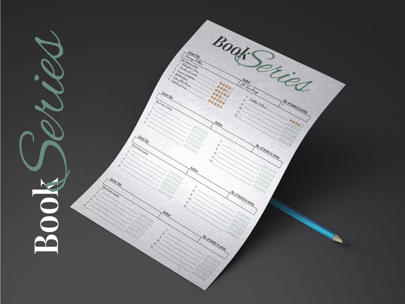 Book Series Tracker List Printable Digital, Reading List, Book Tracker ...