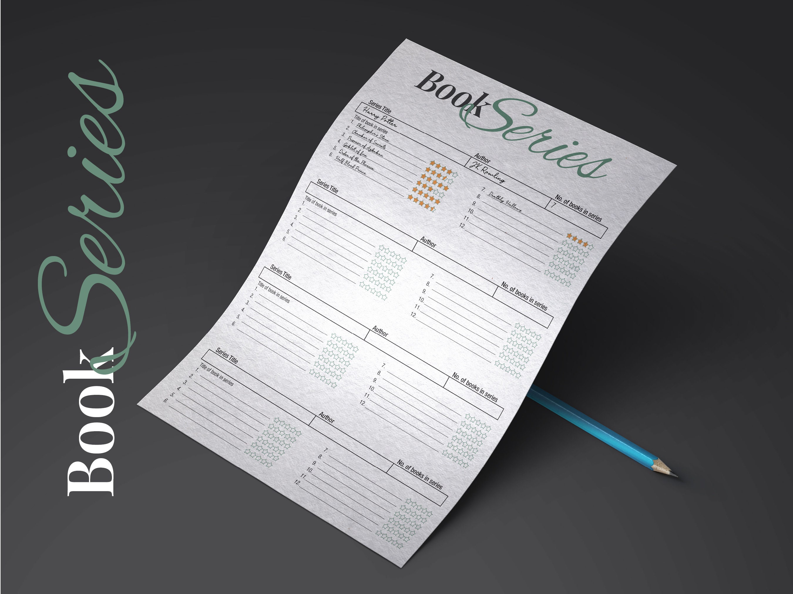 Book Series Tracker List Printable Digital, Reading List, Book Tracker ...