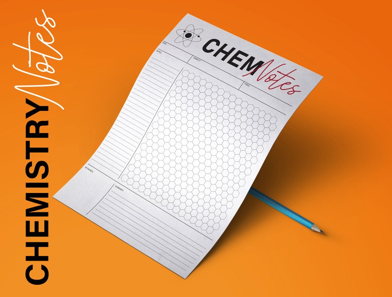 Chemistry Note Paper, Printable Chemistry Note Paper, Digital Chemistry ...