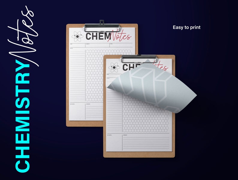 Chemistry Note Paper, Printable Chemistry Note Paper, Digital Chemistry ...