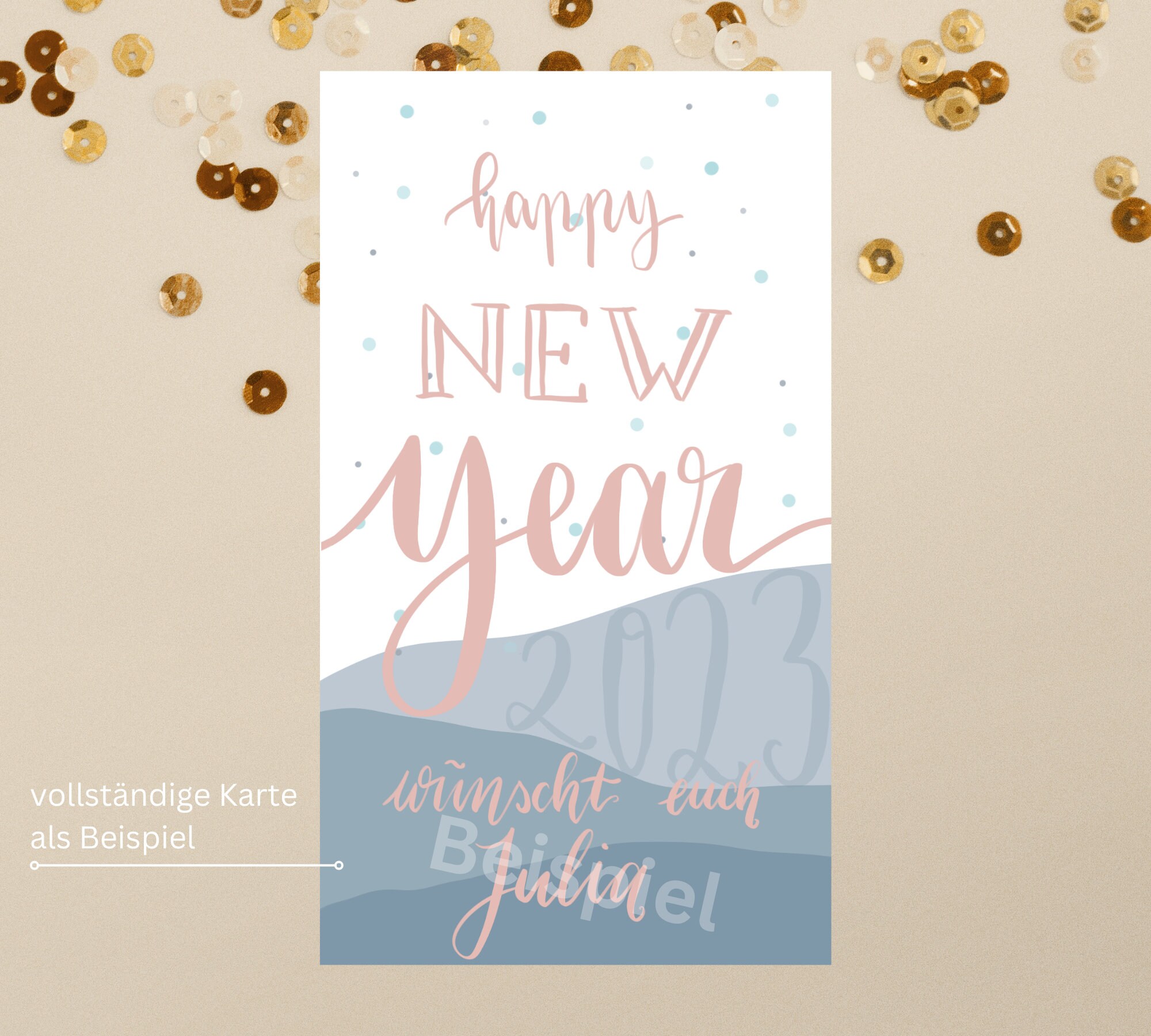 Hand Lettering Digital Hand Lettering New Year's Card Customizable ...