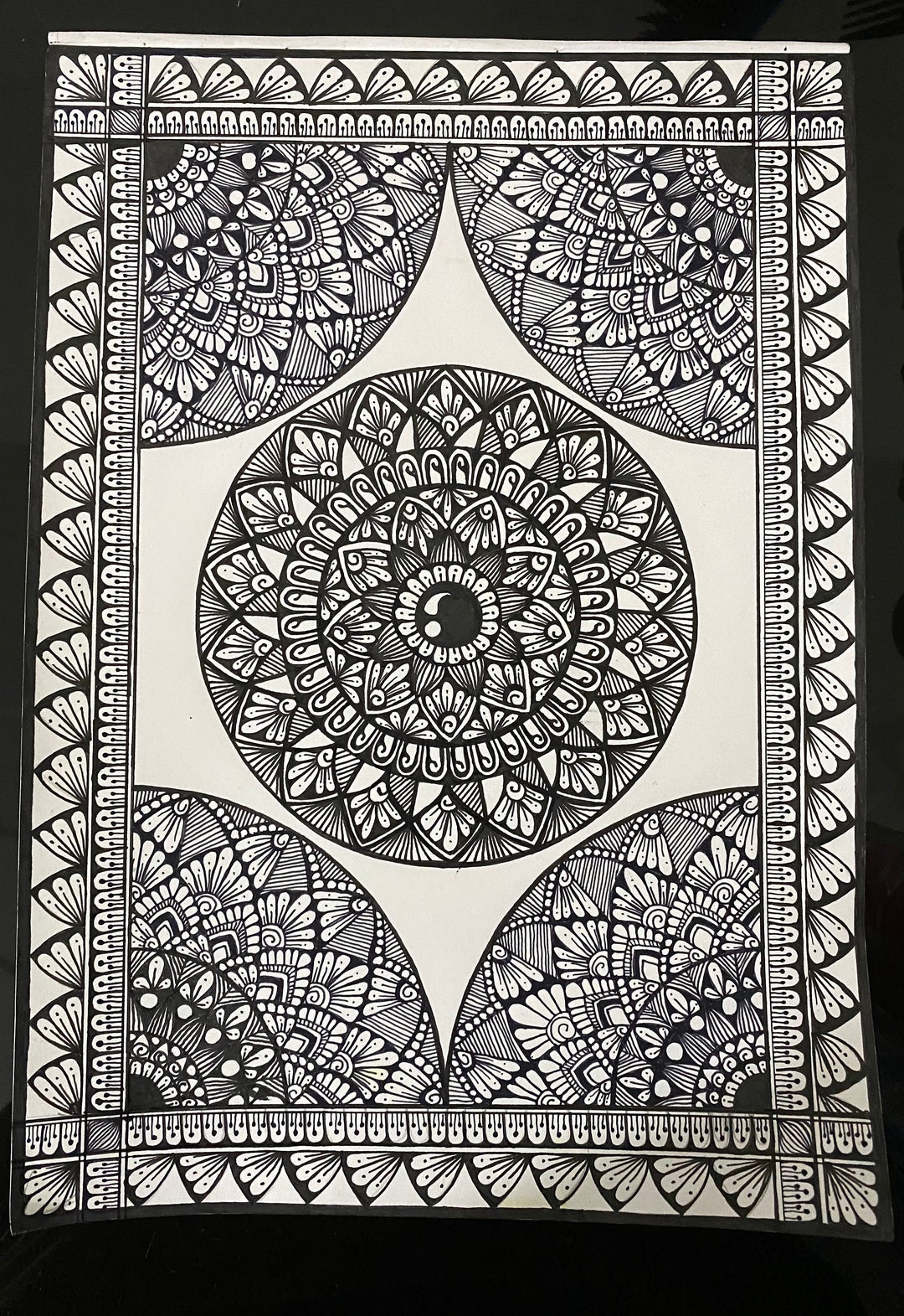 Zentangle Mandala Art A4 Size Perfect Wall Decor for Living - Etsy