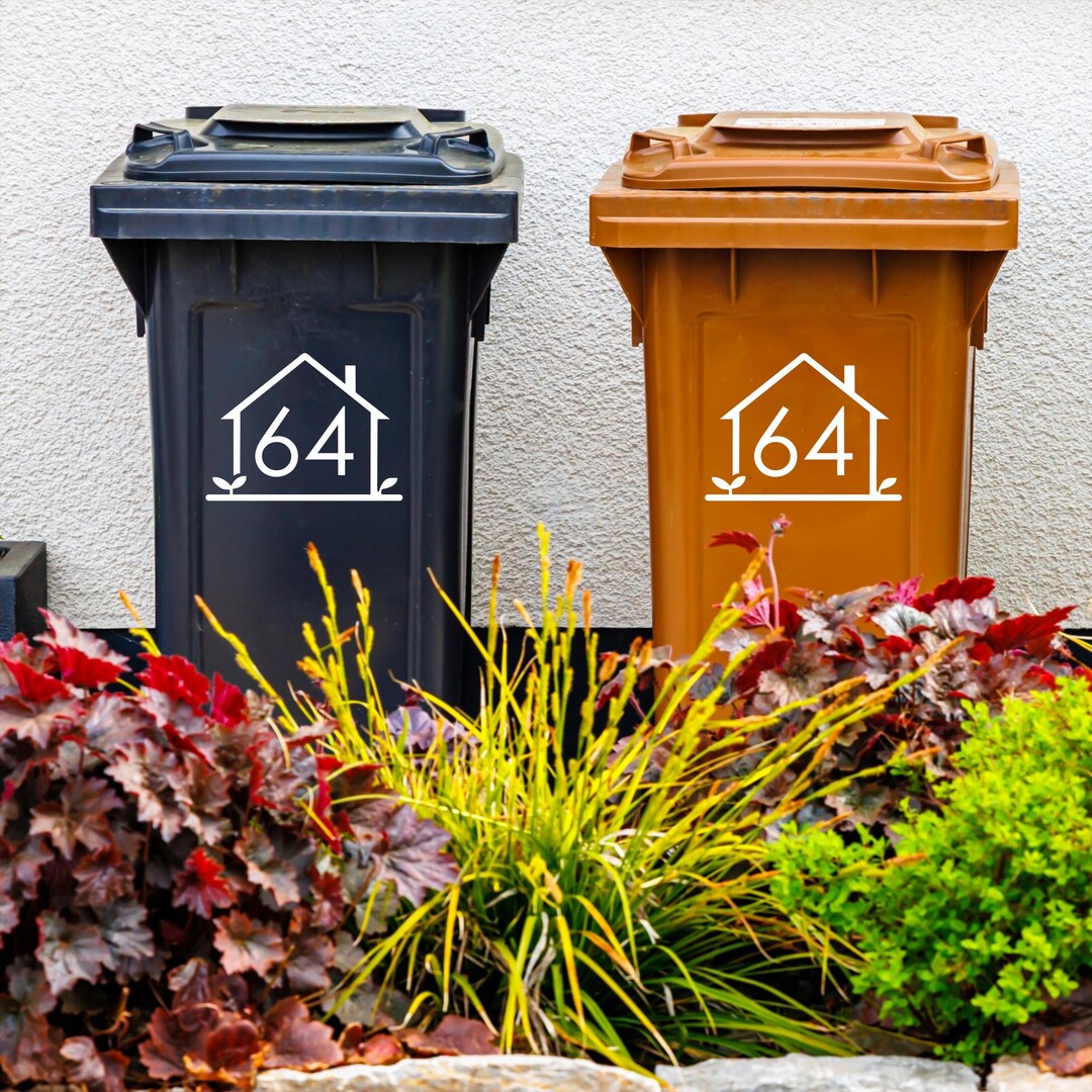 Custom Wheelie Bin Stickers | House Bin Numbers | Waterproof Dustbin ...