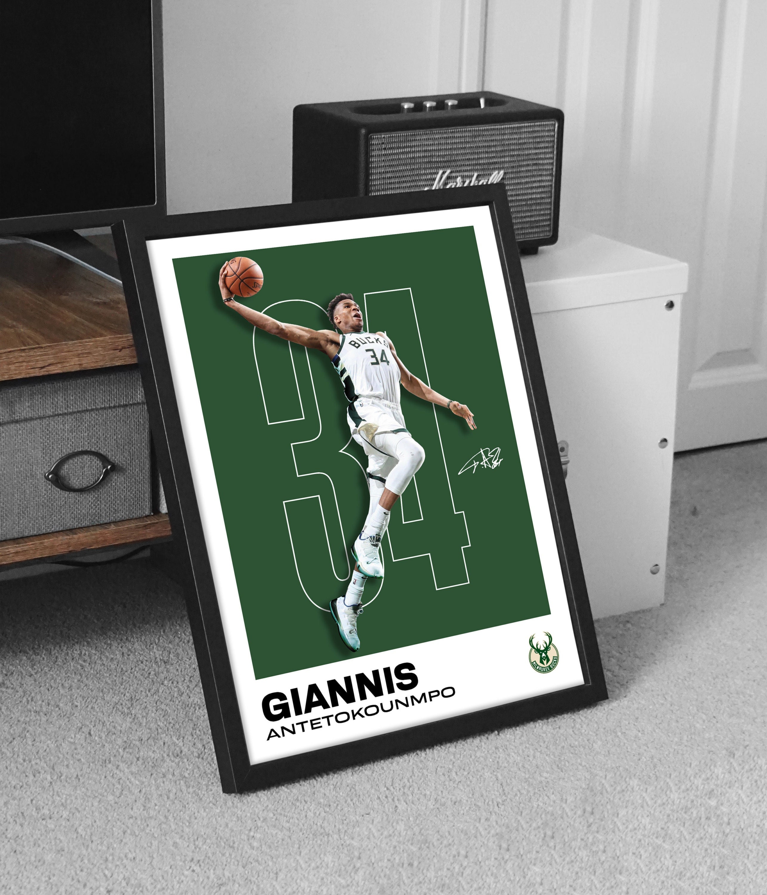 Giannis Antetokounmpo Poster - Perfect for Fans! - NBA Milwaukee Bucks ...