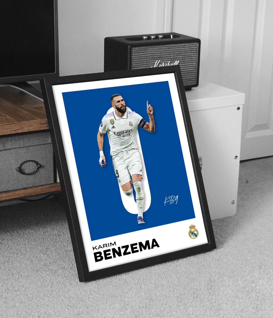 Karim Benzema Poster- Perfect for Fans! • Real Madrid Poster ...