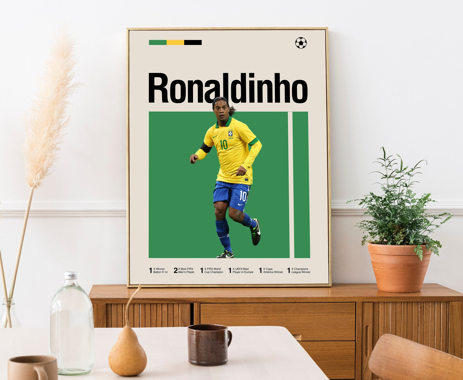 Ronaldinho Poster - Perfect for Fans! • Brazil Football Print Art ...