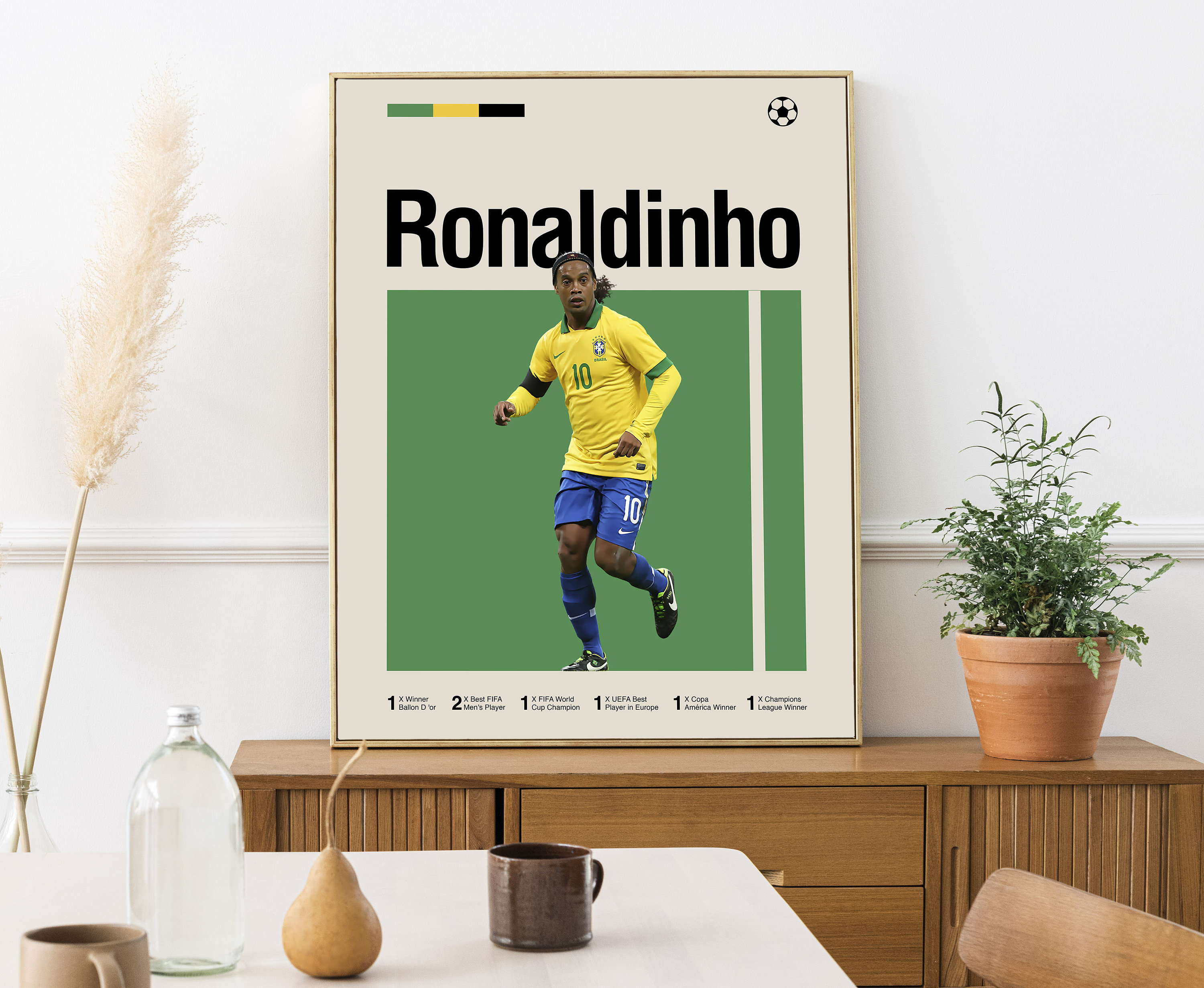 Ronaldinho Poster - Perfect for Fans! • Brazil Football Print Art ...