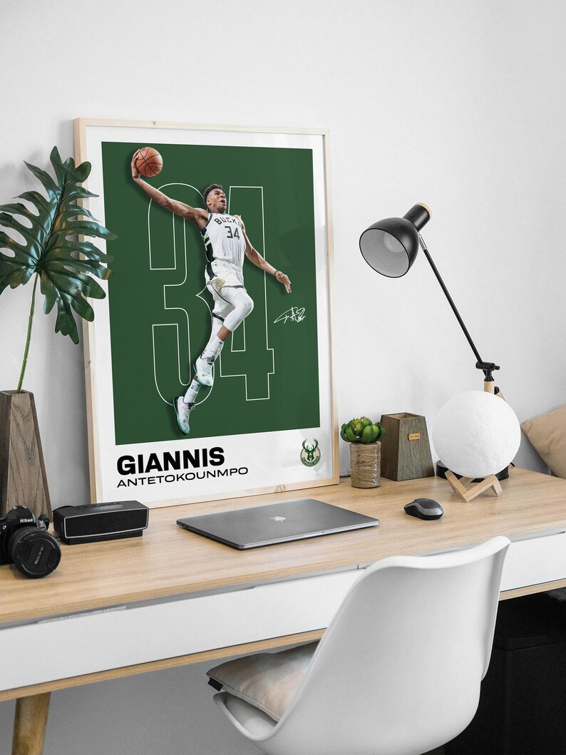 Giannis Antetokounmpo Poster - Perfect for Fans! - 11x14 Minimalist ...