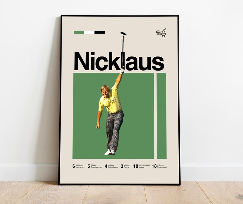 Jack Nicklaus Poster - Golf Legend, Golfer Art Print, Golf Fans, Mid ...