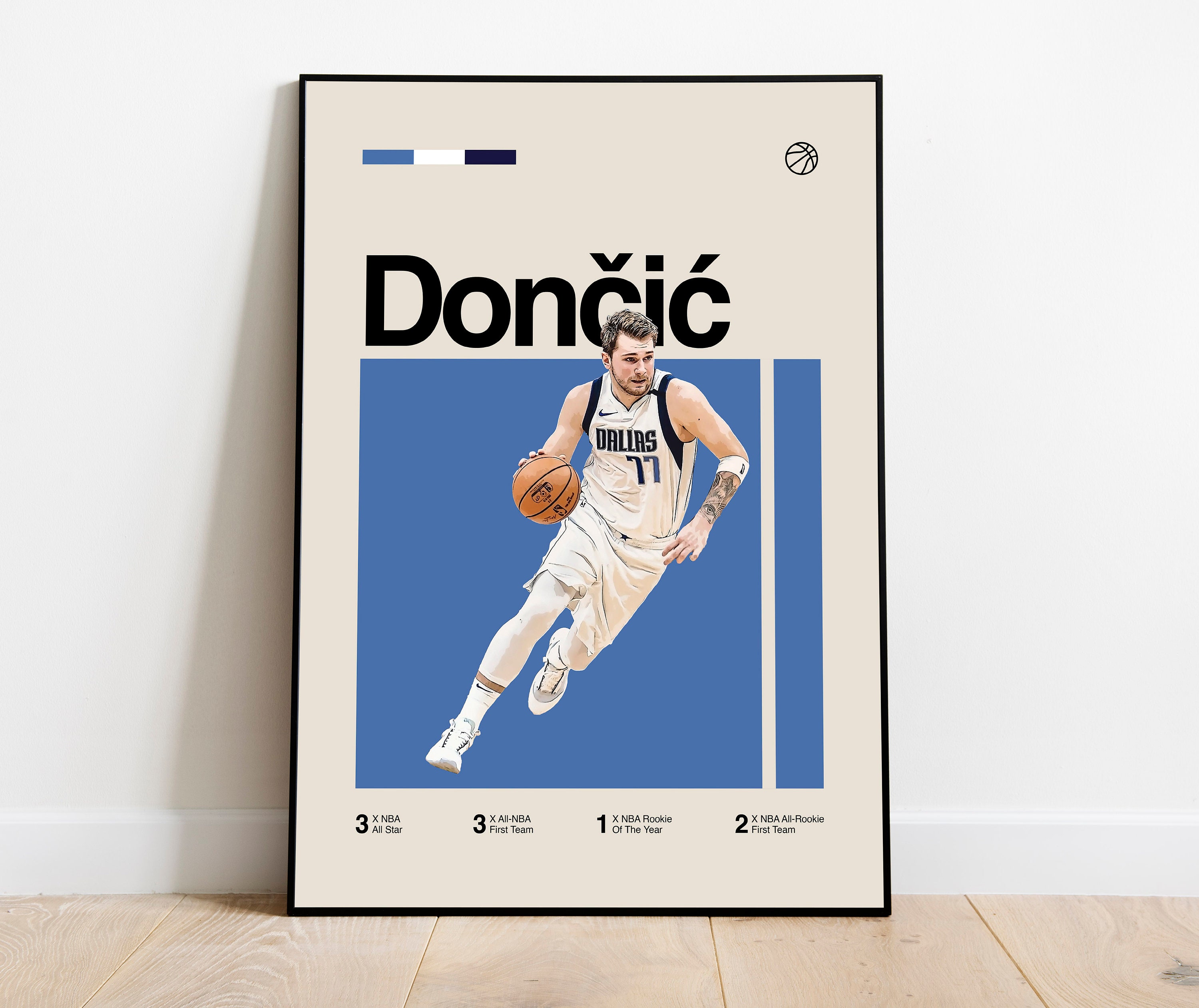 Luka Doncic Poster- NBA Art Print, Dallas Mavericks Wall Art ...