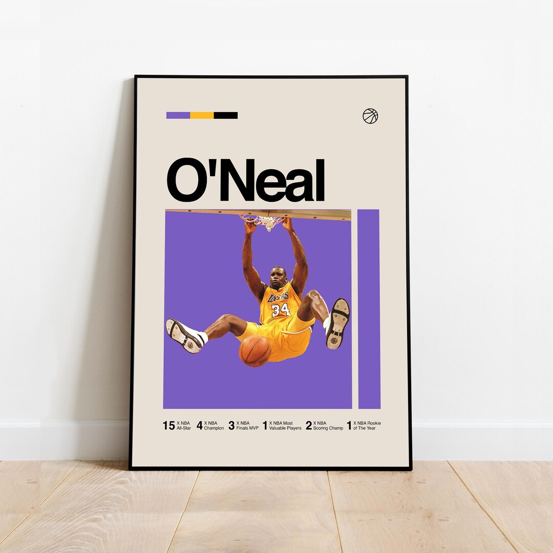 Shaquille O'neal Poster - Perfect for Fans! • LA Lakers Print ...