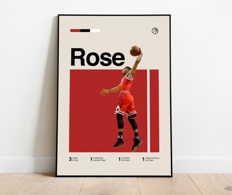 Derrick Rose Poster - Perfect for Fans! • D Rose Fan Art, Minimalist ...