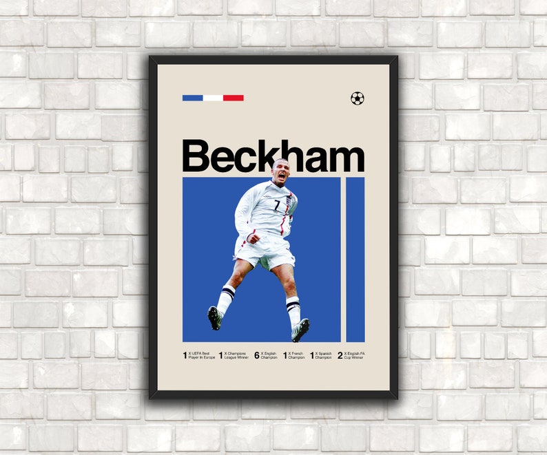 David Beckham Poster- Perfect for Fans! • England Footballer ...