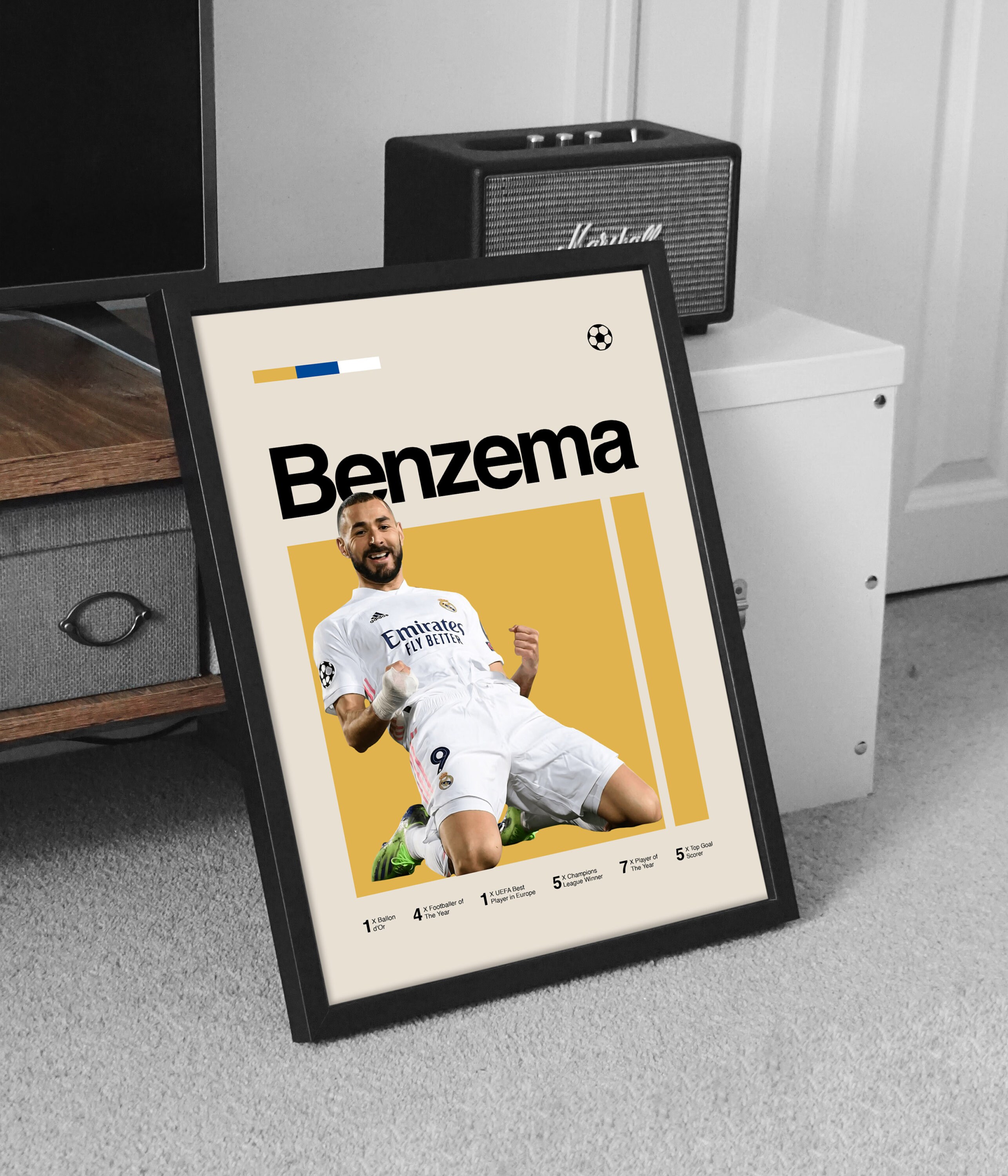 Karim Benzema Leyenda Fútbol Poster, Soccer Gift, Sports Poster ...