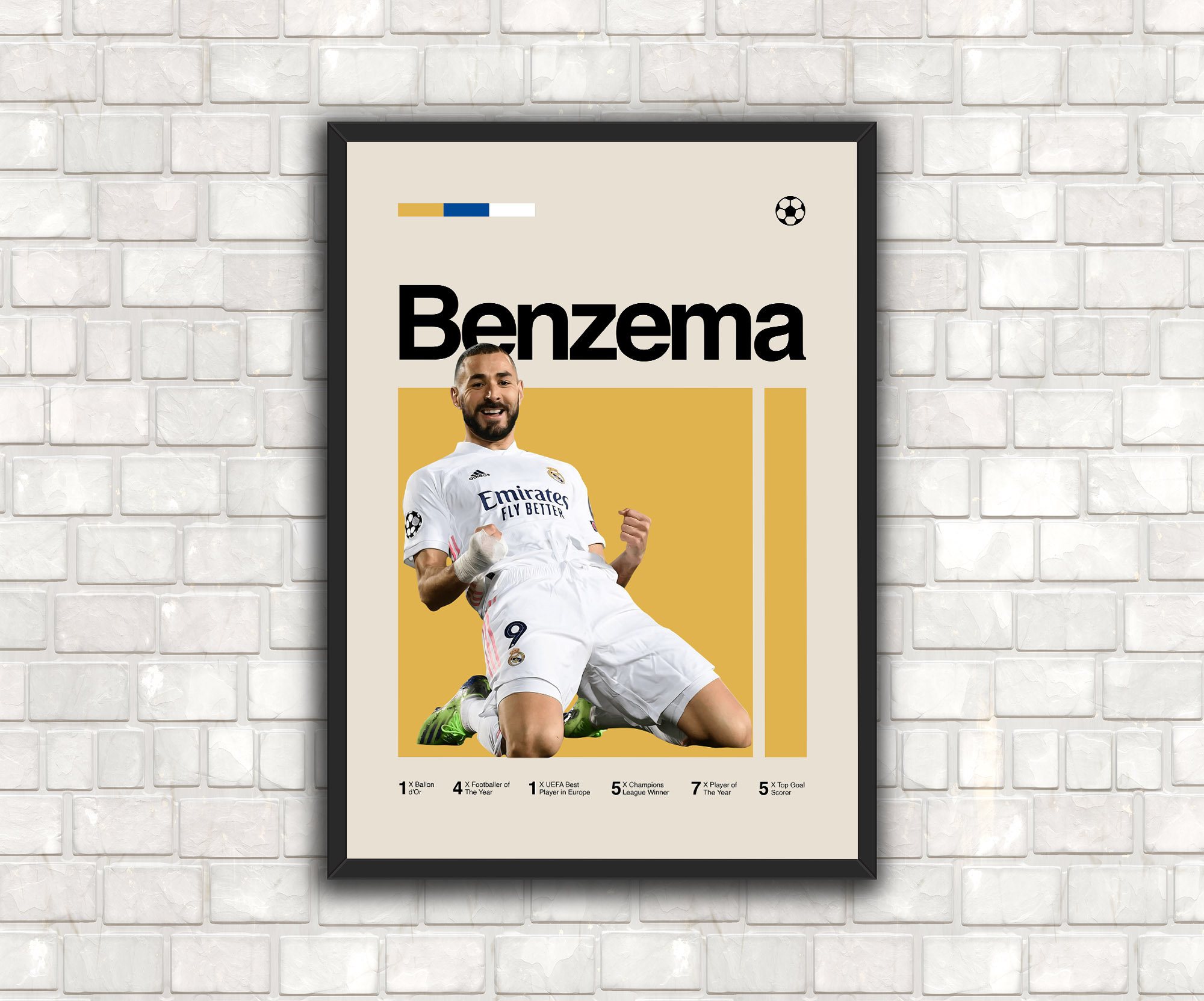 Karim Benzema Poster- Perfect for Fans! - Real Madrid, French Football ...