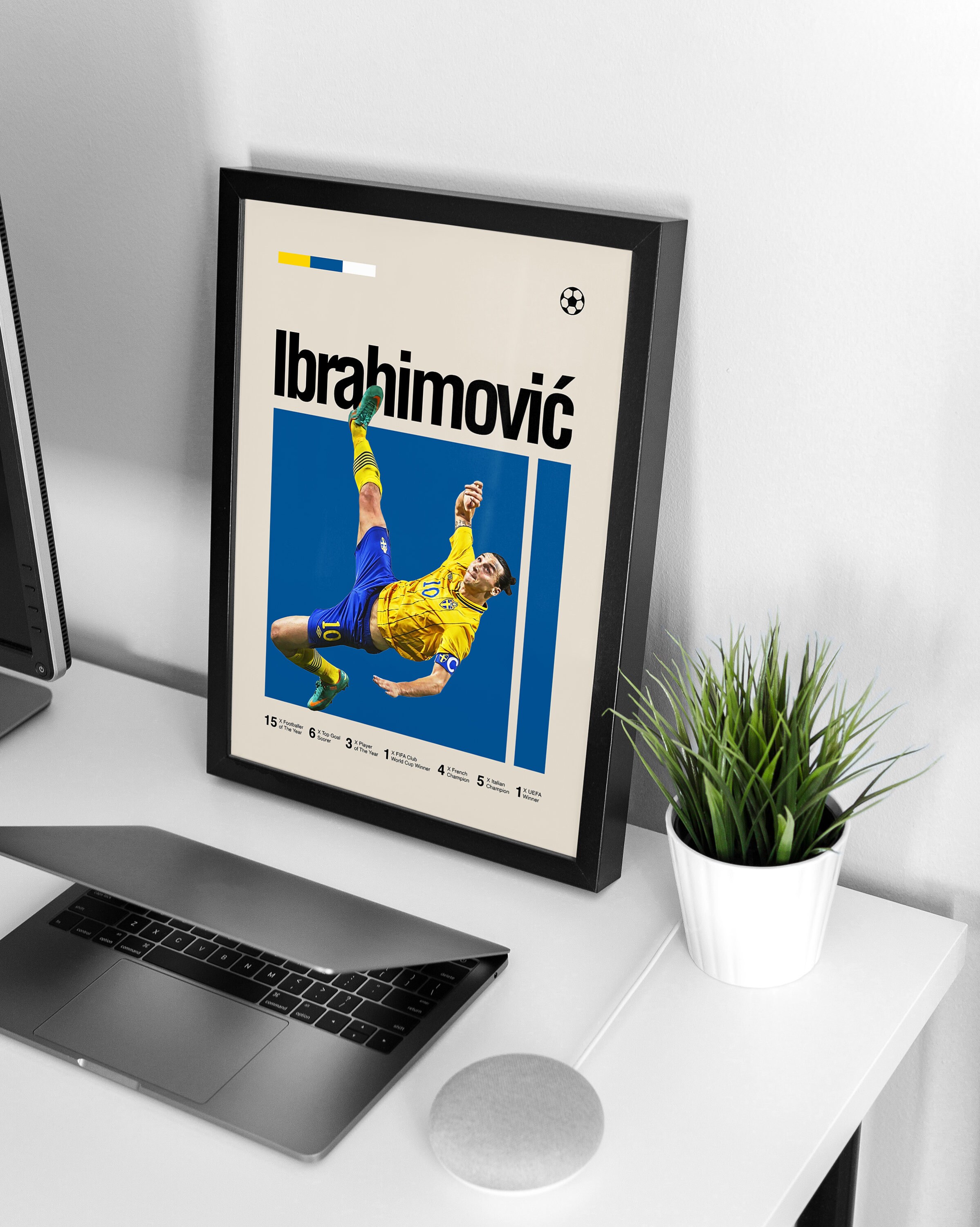 Zlatan Ibrahimovic Poster Perfect for Fans Sweden Football, Minimalist ...