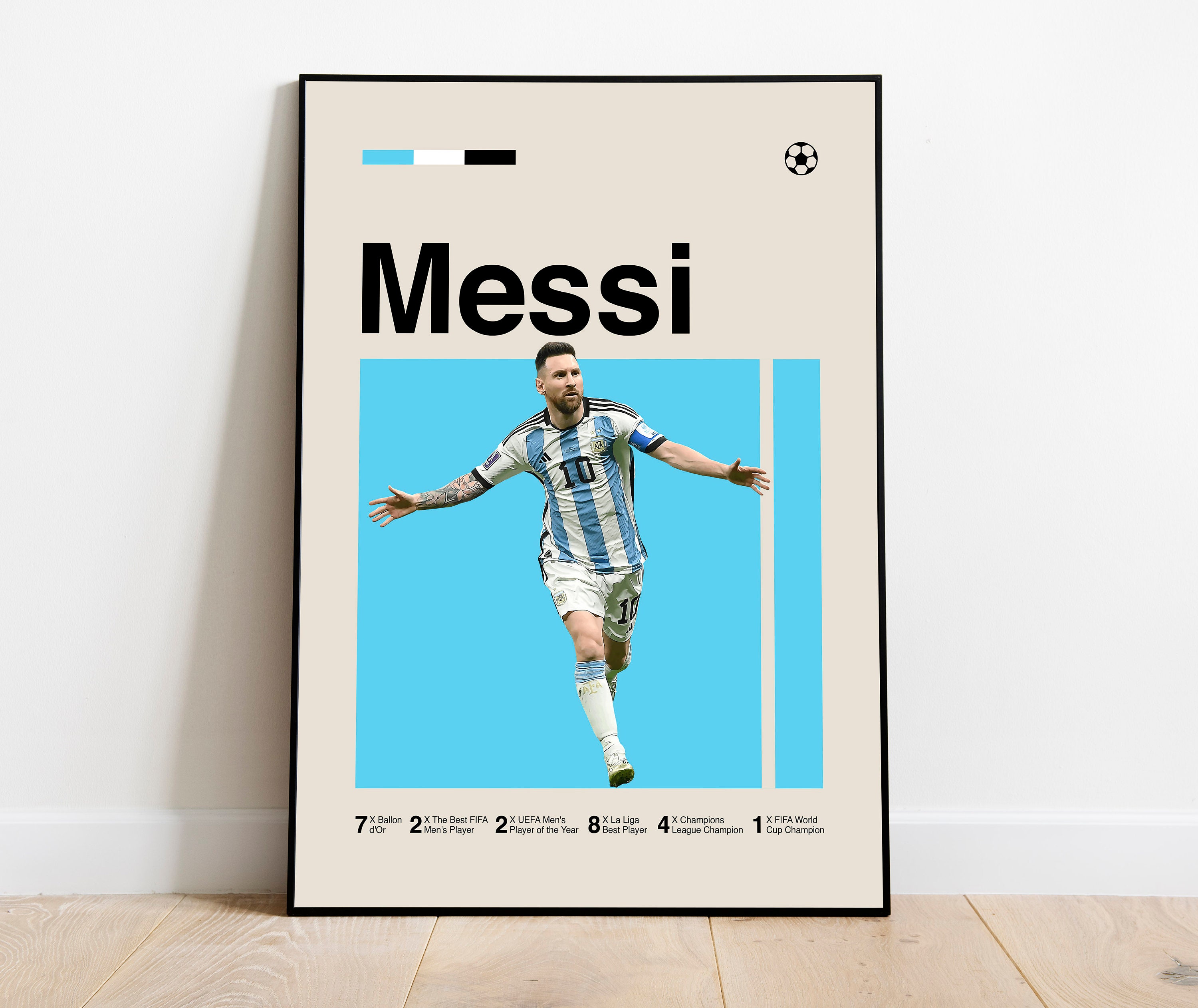 Lionel Messi Poster - Messi Print, Messi Wall Art, Argentina Football ...