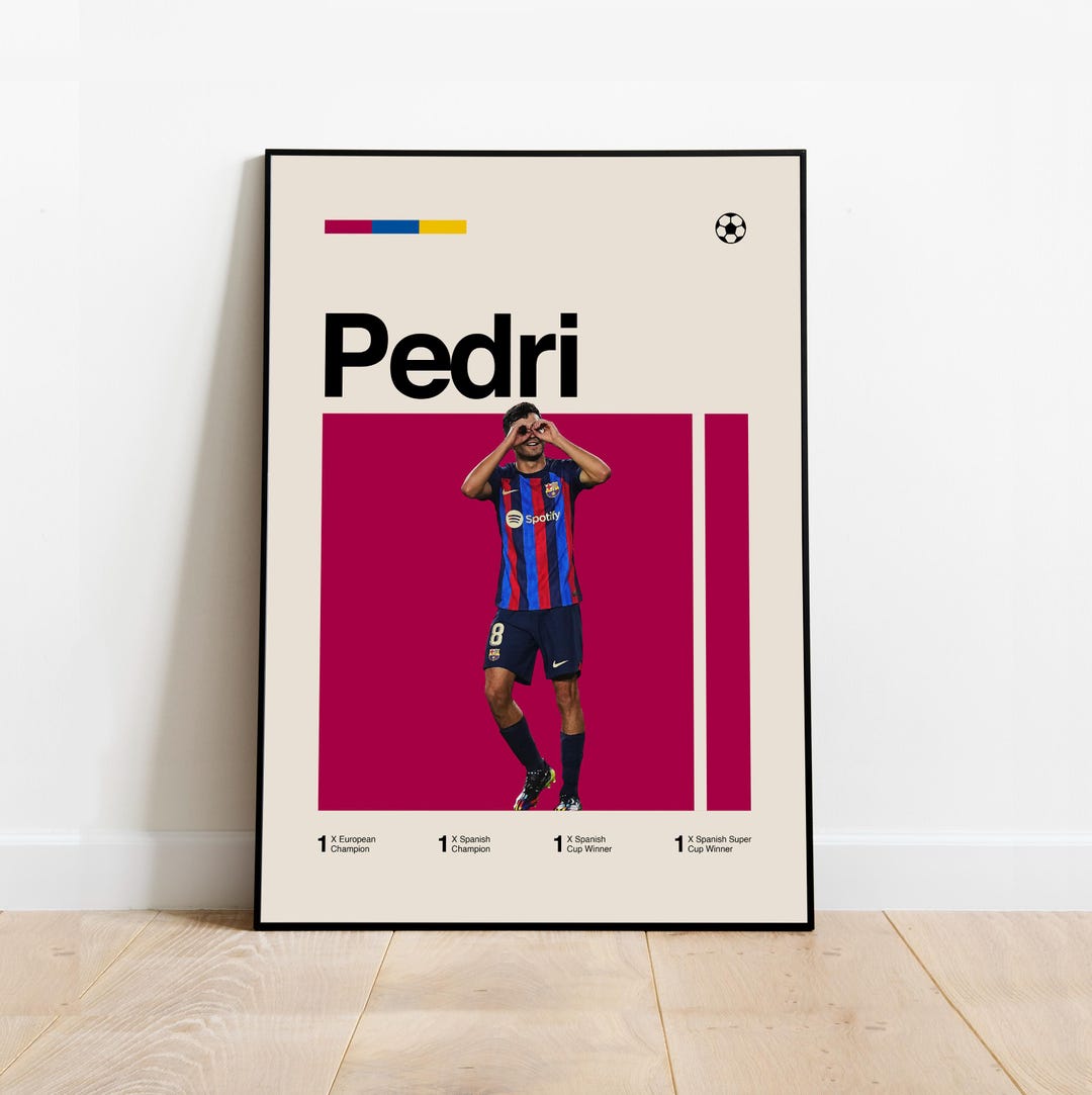 Pedri Poster - Pedro González López Soccer Print • Barcelona ...