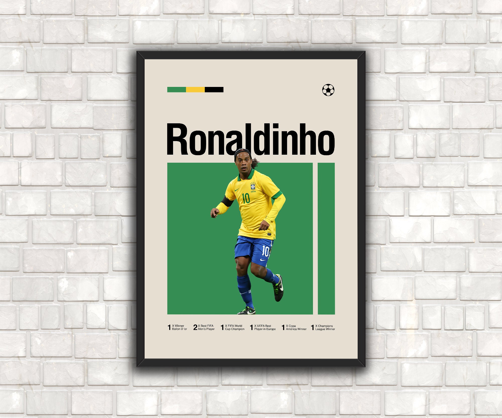 Ronaldinho Poster - Perfect for Fans! • Brazil Football Print Art ...