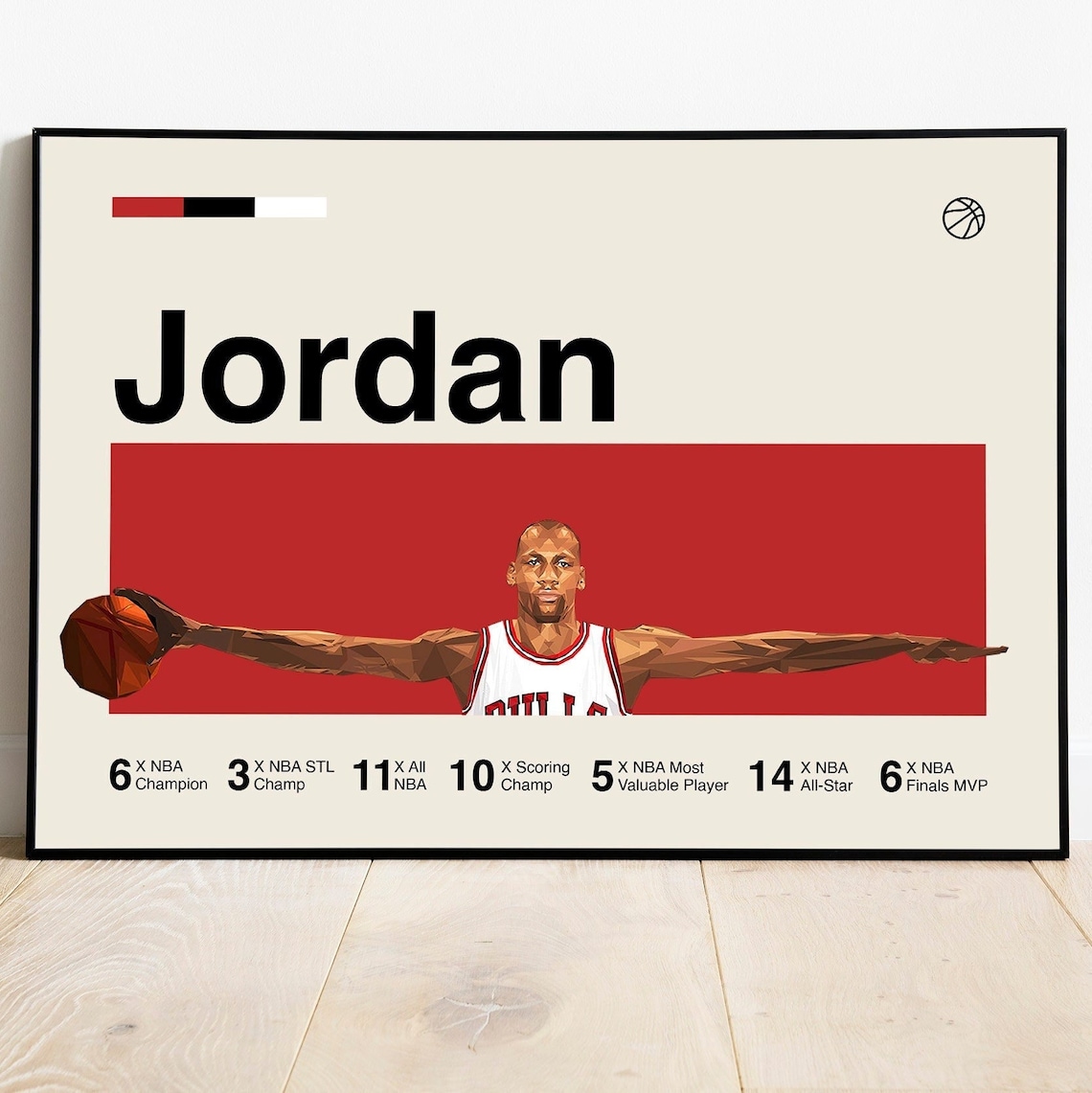 Michael Jordan WINGS Poster NBA Wall Art, 24x18 Chicago Bulls Art Print ...